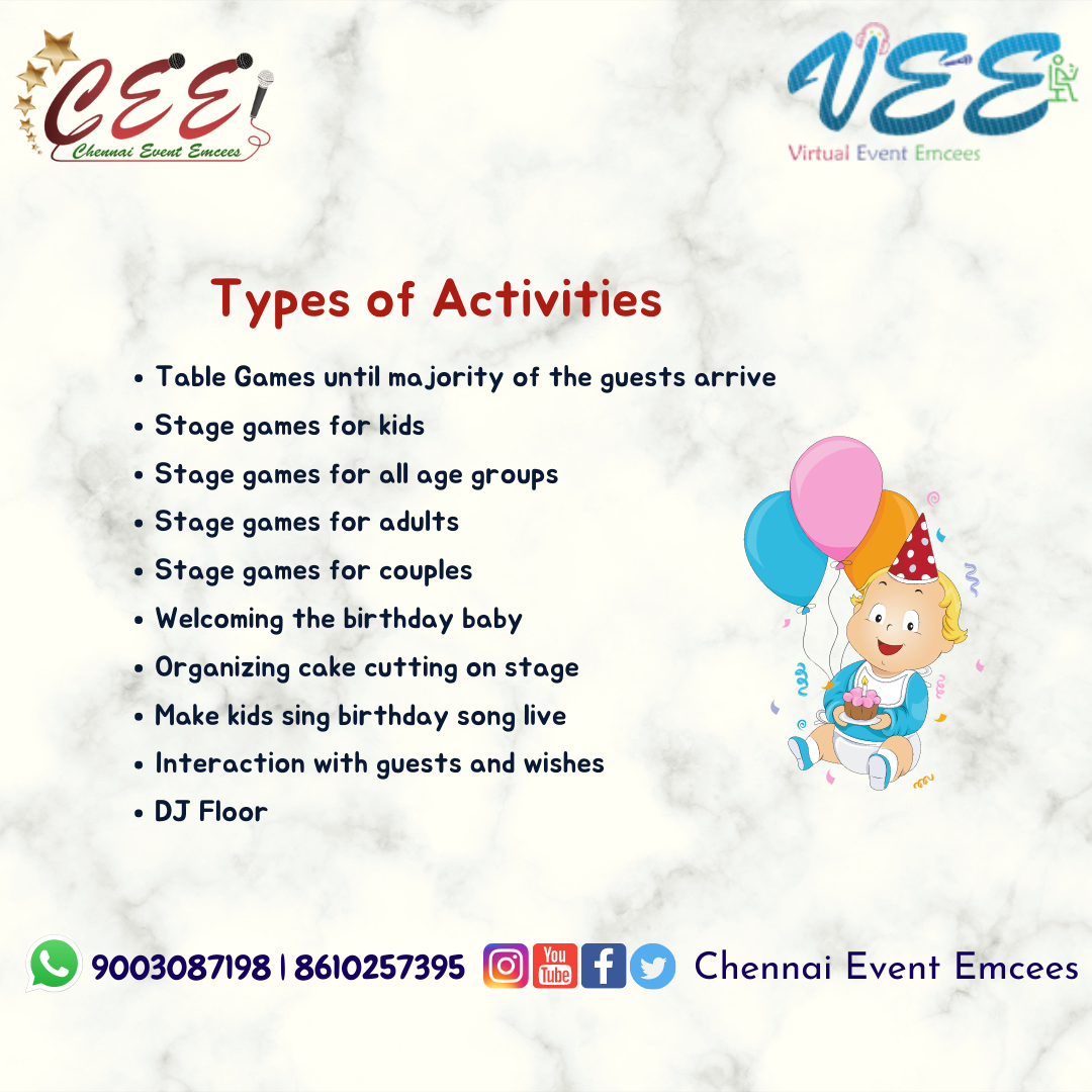 Birthday Party Event Flow by Chennai Event Emcees and Entertainers ...