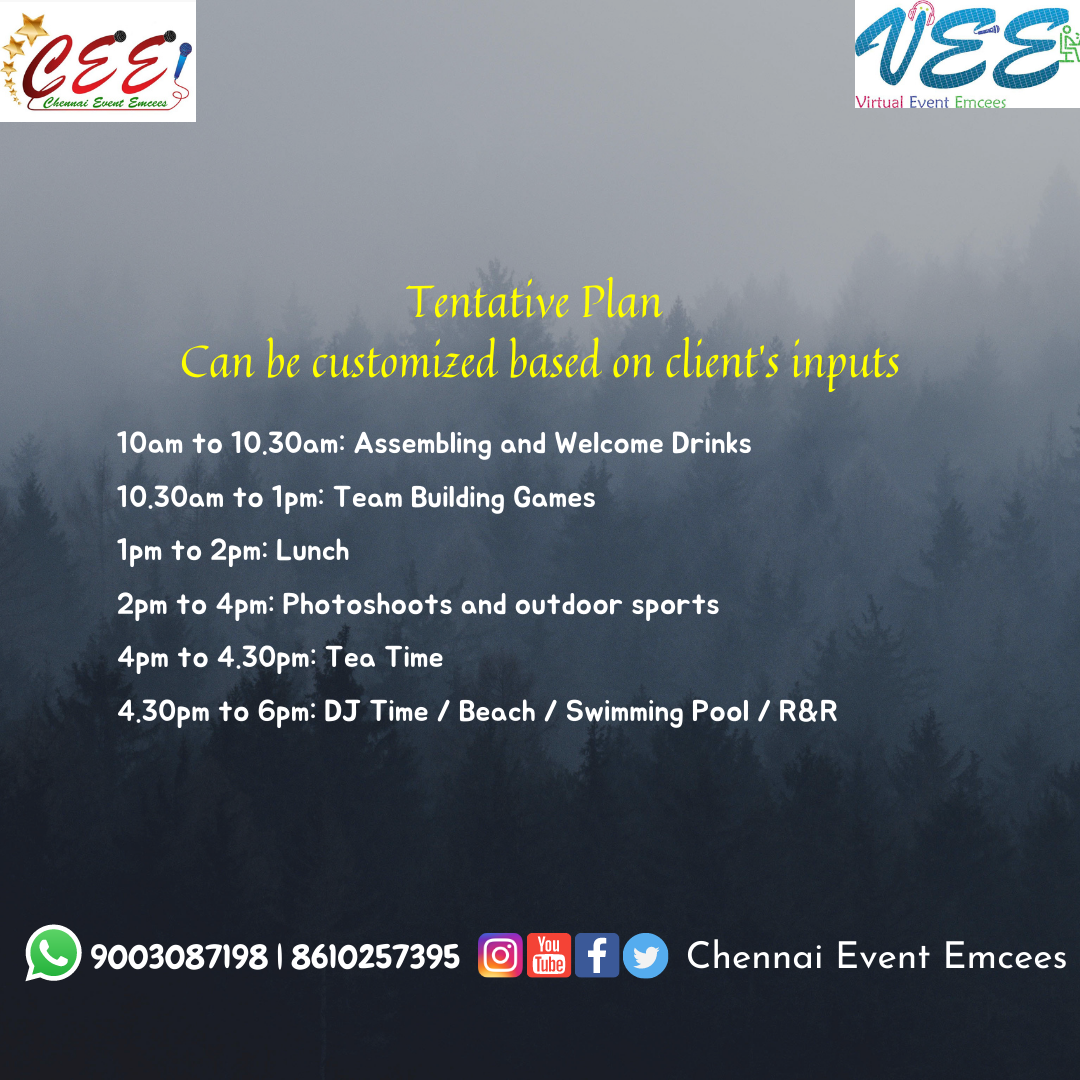 Corporate Team Outing Event Flow by Chennai Event Emcees | Chennai ...